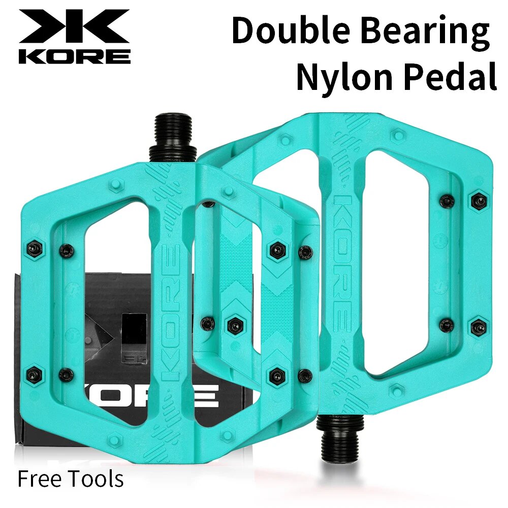 Педали KORE Double Bearing Nylon, Bianchi green