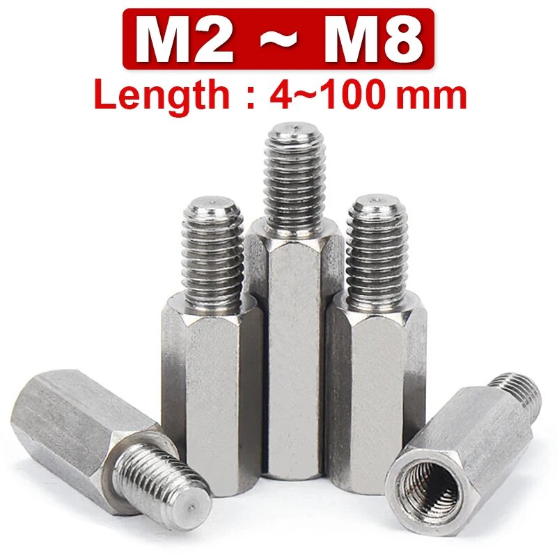 Стойка шестигранная из нержавеющей стали M8x60mm (2шт)
