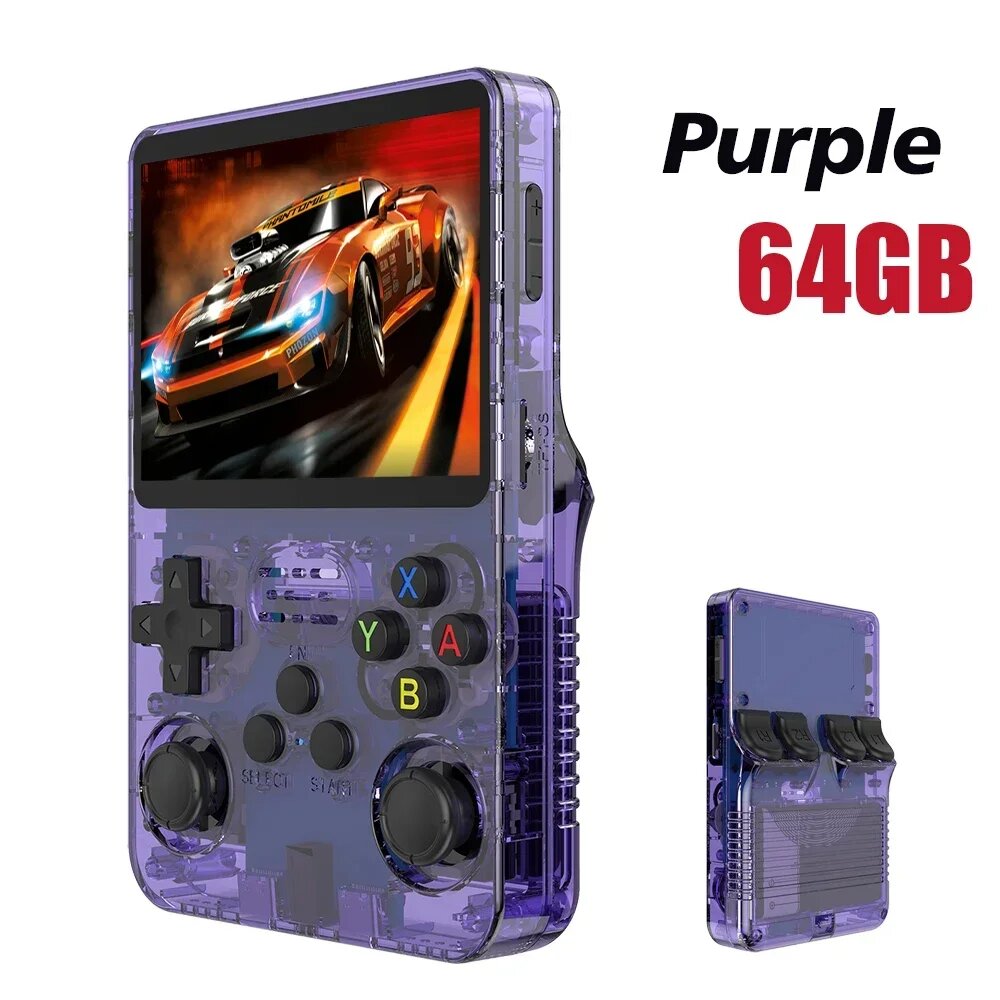 R36S Портативная игровая консоль 64/128 ГБ Purple-64G