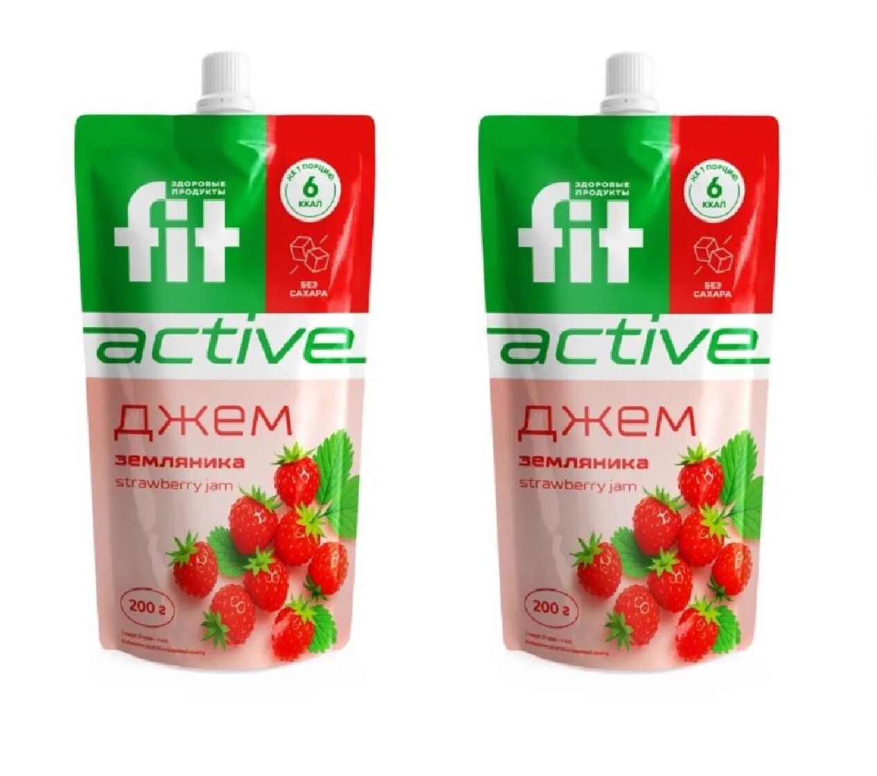 Джем FitActive Земляника 200 гр, 2 шт.