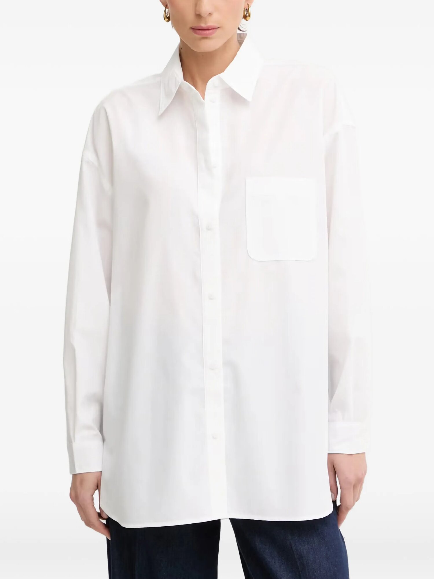 Рубашка Armani Exchange Oversized patch-pocket long-sleeve shirt, размер 48, белый