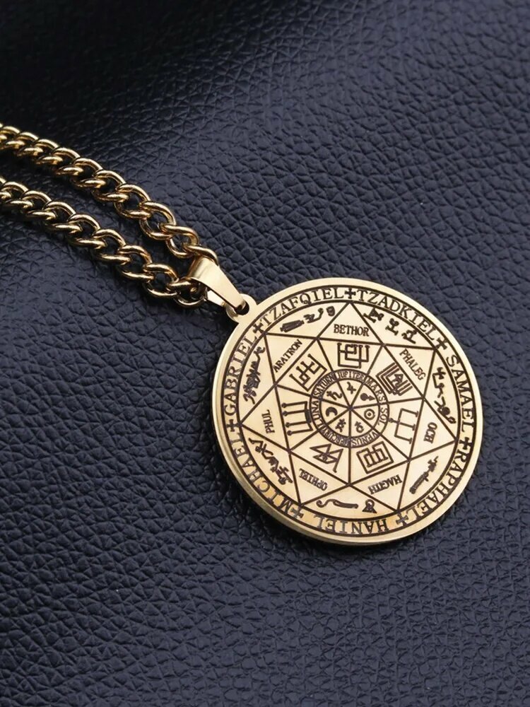 Печать Бога. Сильнейший оберег. Амулет защиты. Женский и мужской талисман. Амулет удачи и богатства (Цвет товара: золотой, золотой)