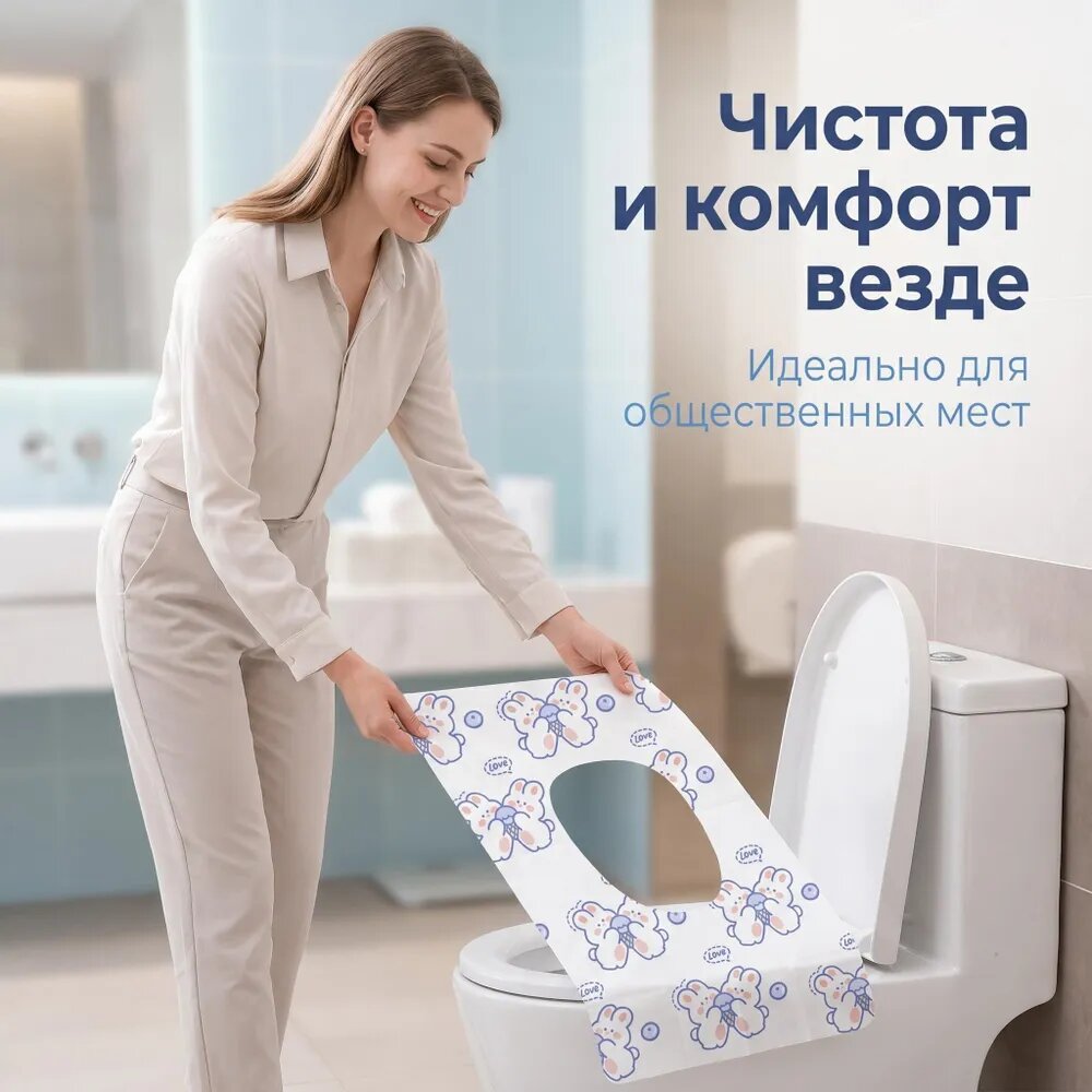 Покрытие на сиденье унитаза, 10 шт.