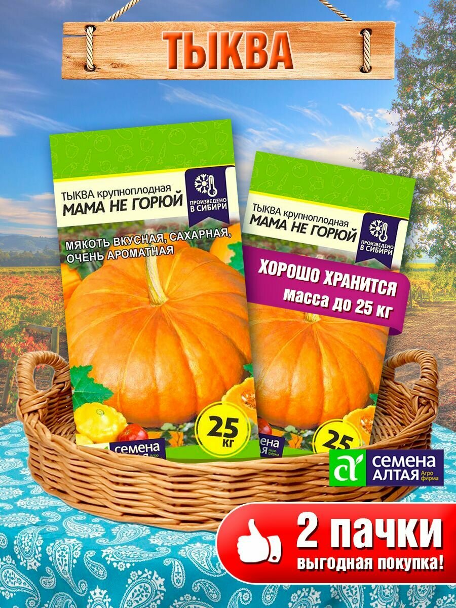 Семена тыквы Мама не горюй от компании Семена Алтая (2 пачки)