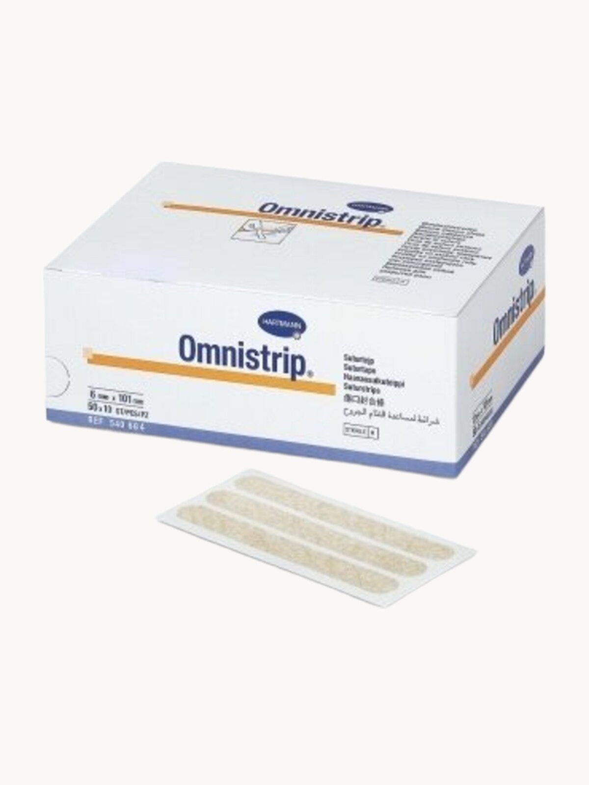 Полоски пластырные Омнистрип (Omnistrip) гипоаллергенные стерильные размером 6 х 101мм, 5 Блоков (50шт)