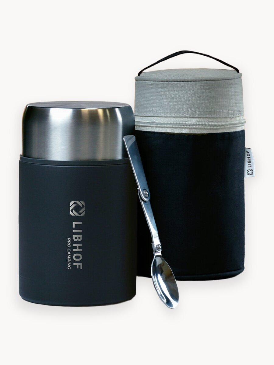 Термос для еды с широким горлом Libhof TL-800 black