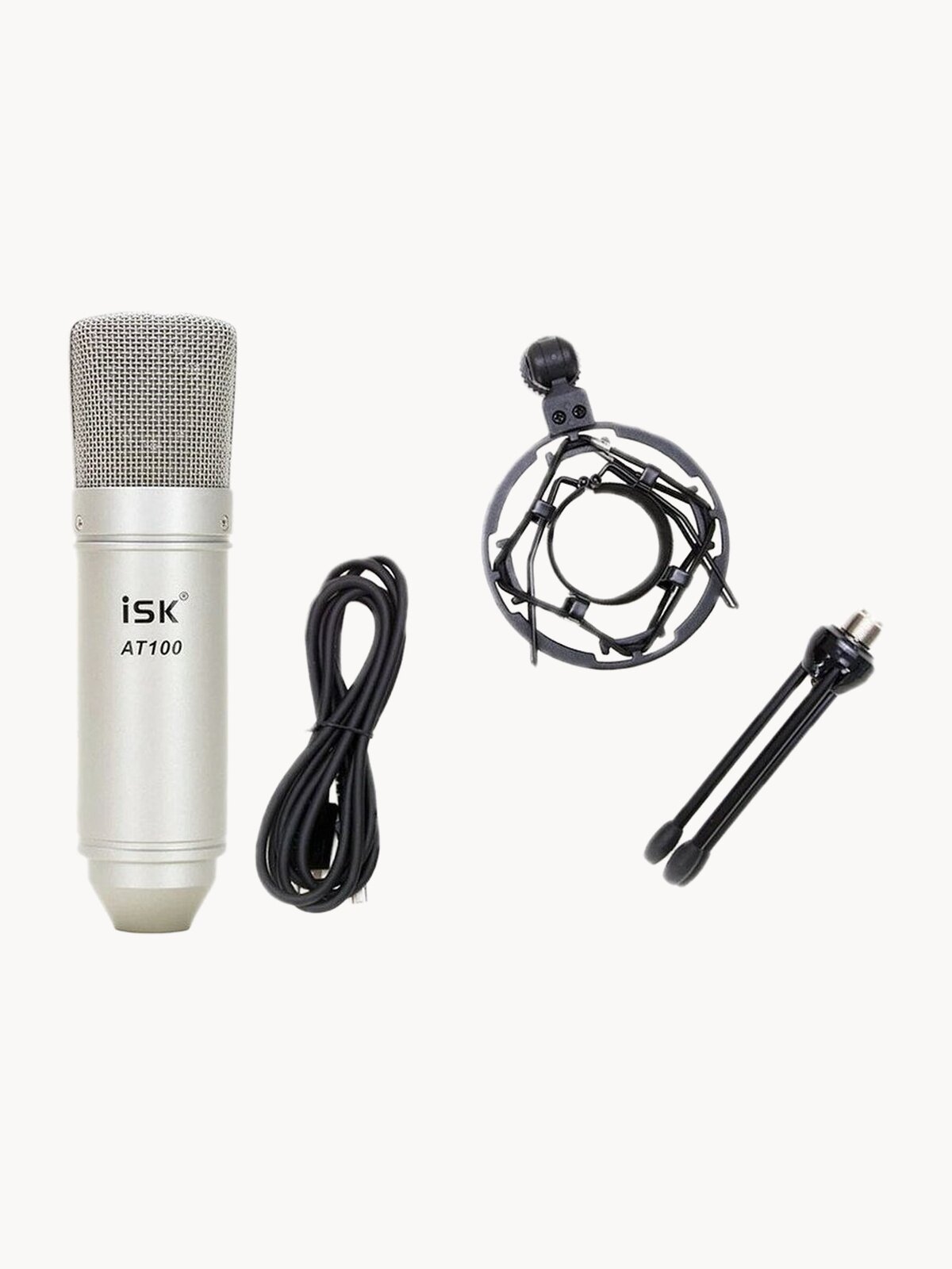 ISK AT-100 USB конденсаторный USB-микрофон с широкой мембраной, цвет никель