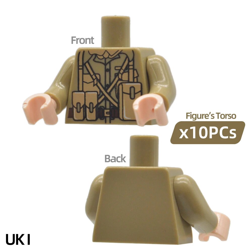 Торсо LEGO WW2 UK Torso MK1, 10 шт.