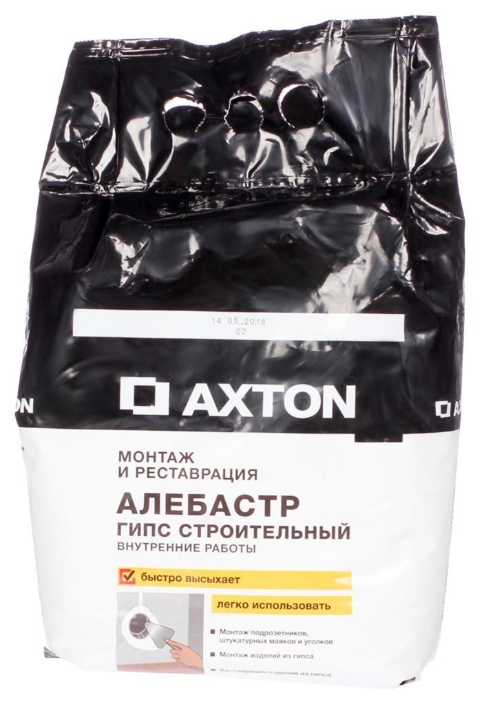 Акстон алебастр гипс строительный для внутренних работ (2,5кг) / AXTON