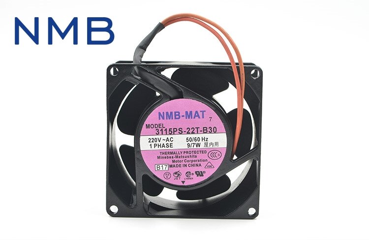 NMB Оригинал 3115PS-22T-B30 AC 220V 9/7W 8038 80*80*38mm 3200RPM 2 Wires 50/60HZ Computer Blower Cooling Axial Вентилятор