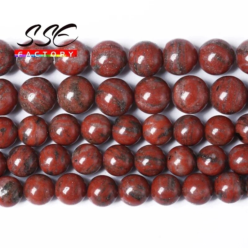 Бусины черные лабрадорит Sunshine and Beads 4-12 мм Коричневый, 8mm 45 to 48pcs, Sesame Red Jaspers