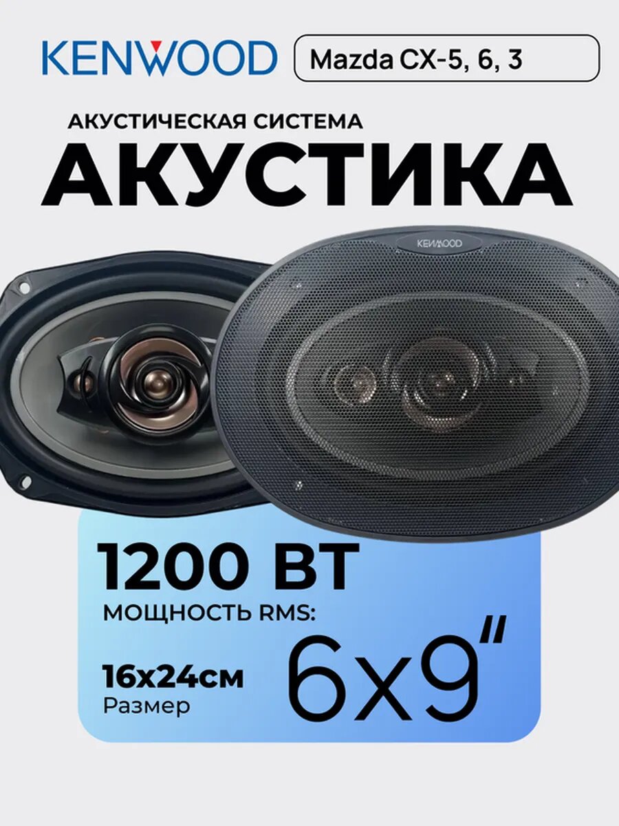 Динамики Kenwood 1800W 16x24 см комплект 2 шт