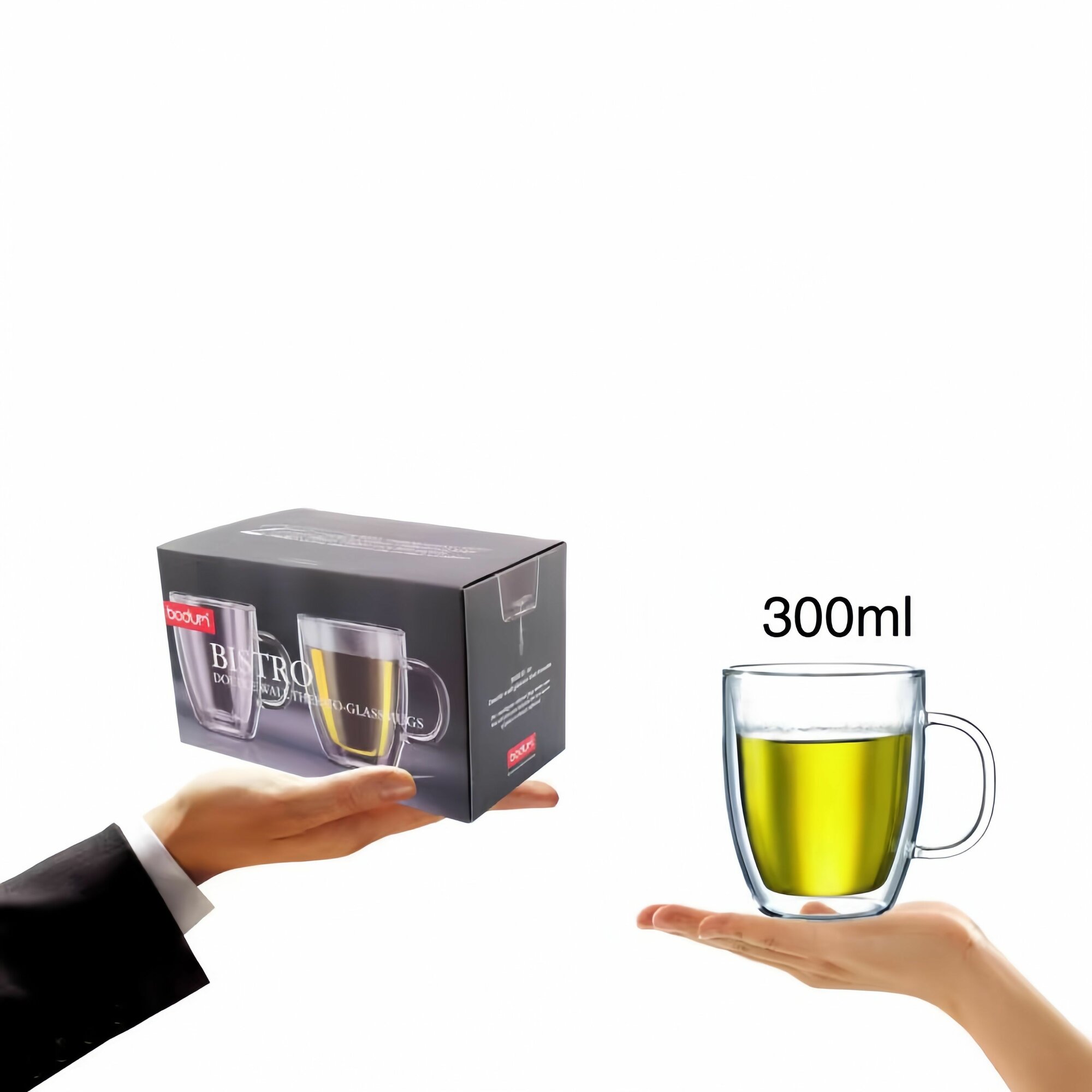 BODUM двойные термоизоляционные стеклянные кофейные кружки, 2 штуки в упаковке