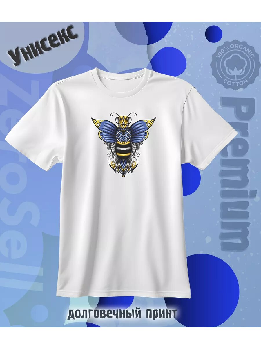 Футболка пчела узор