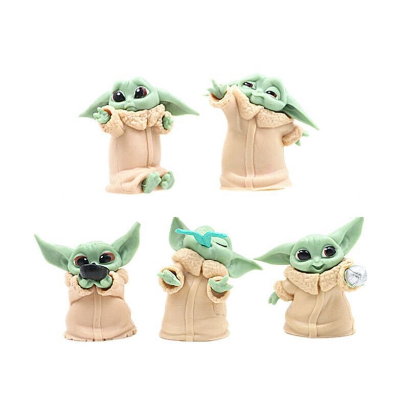Миниатюрные фигурки бэби йода милые для коллекционеров и энтузиастов поколение 1 5 штук
