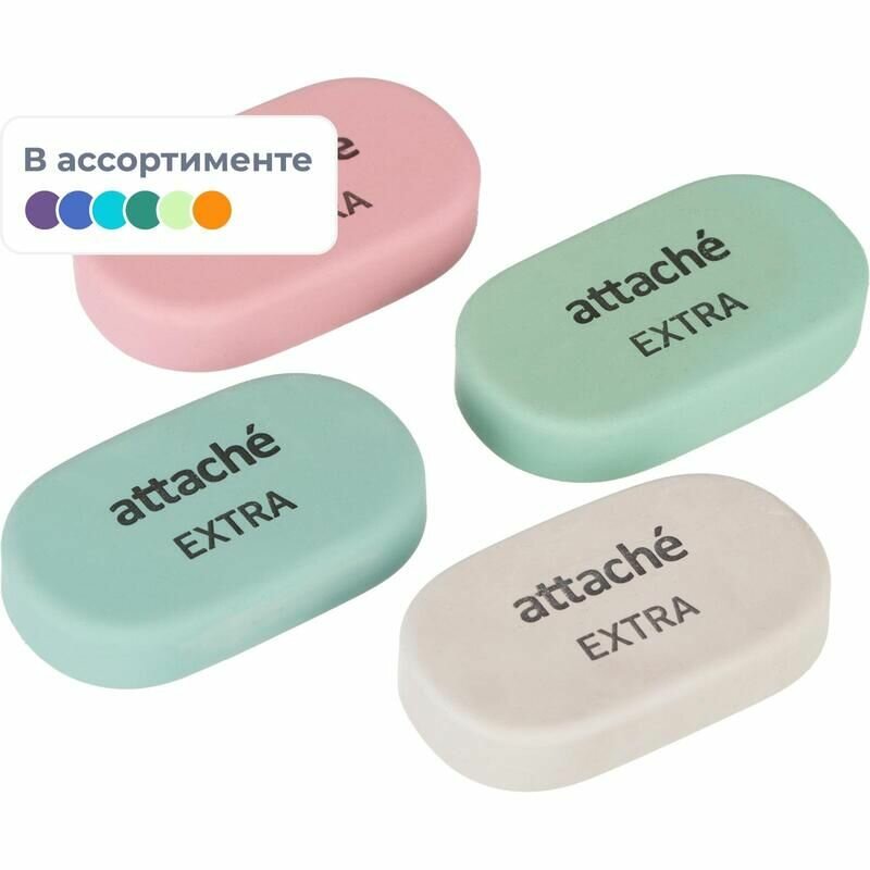 Ластик Attache Extra натуральный каучук овальный 45x28x10 мм