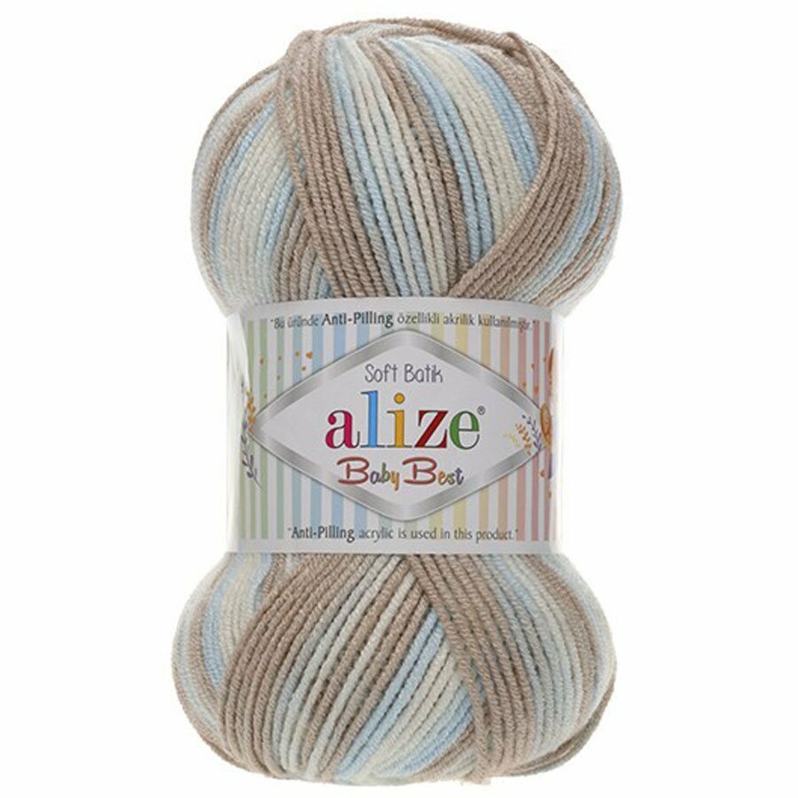 Пряжа Alize BABY BEST BATIK 6657 беж/голубой (5 мотков)