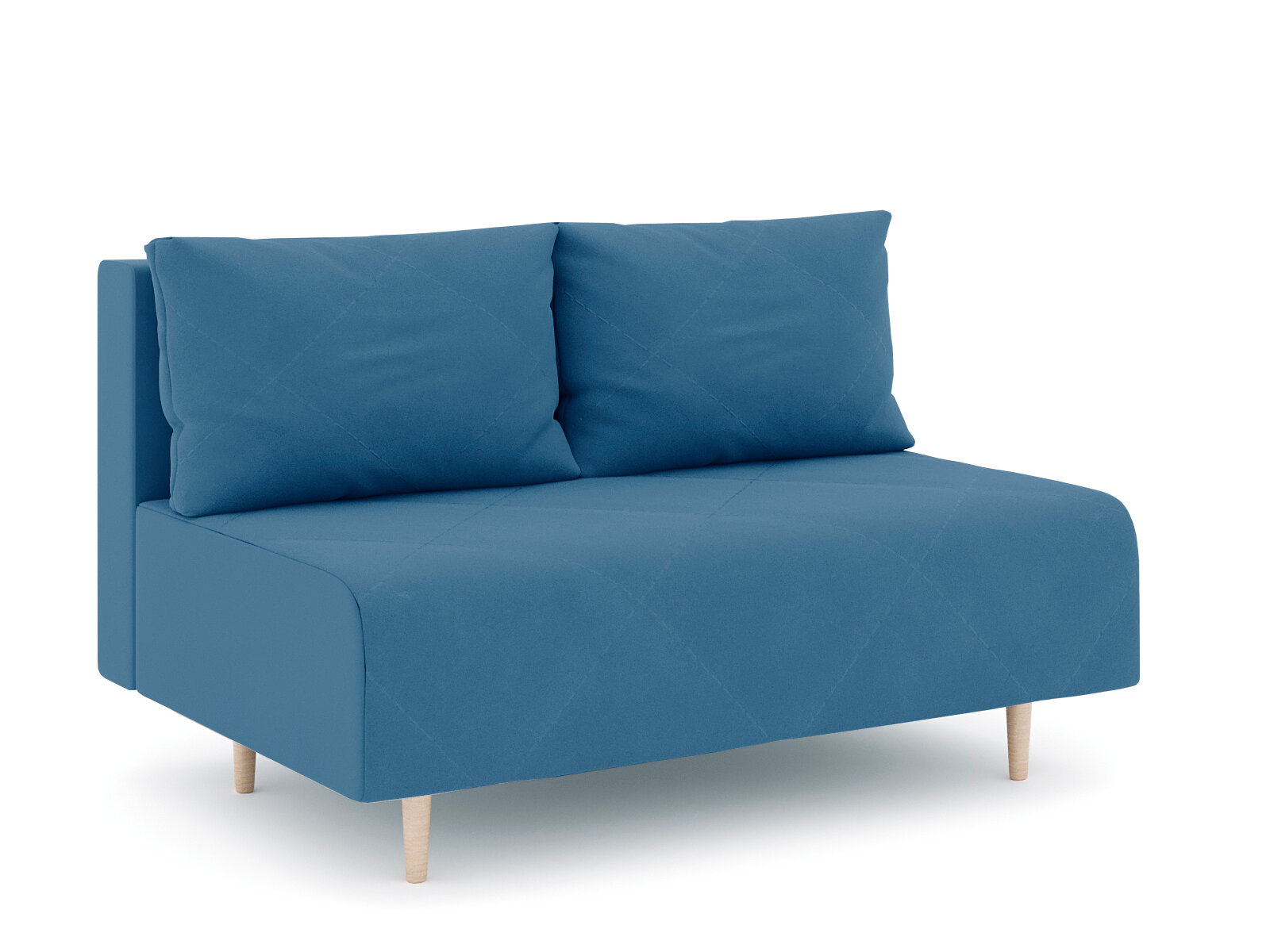 Диван DiHall "Миди Мини 2" , без локтей , прямой , велюр, синий , 120см x 95см x 90см