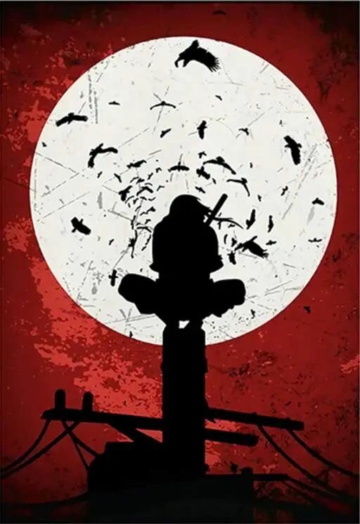 Алмазная картина "Наруто Учиха Итачи" алмазная огранка 40х50 см,40X50CM, белый