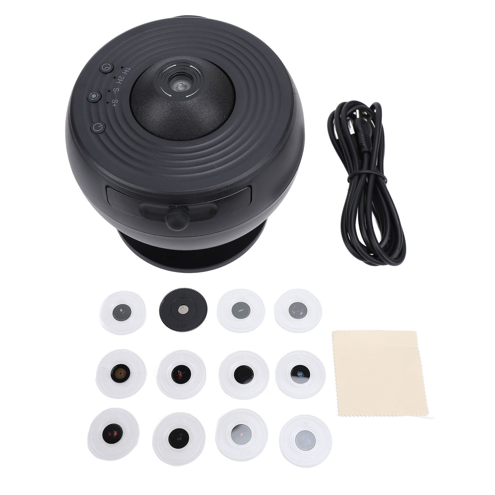 Комплект проектора звездного неба, 12 декоративных дисков с пленкой, проекторная лампа для планетария для дома, спальни, черный