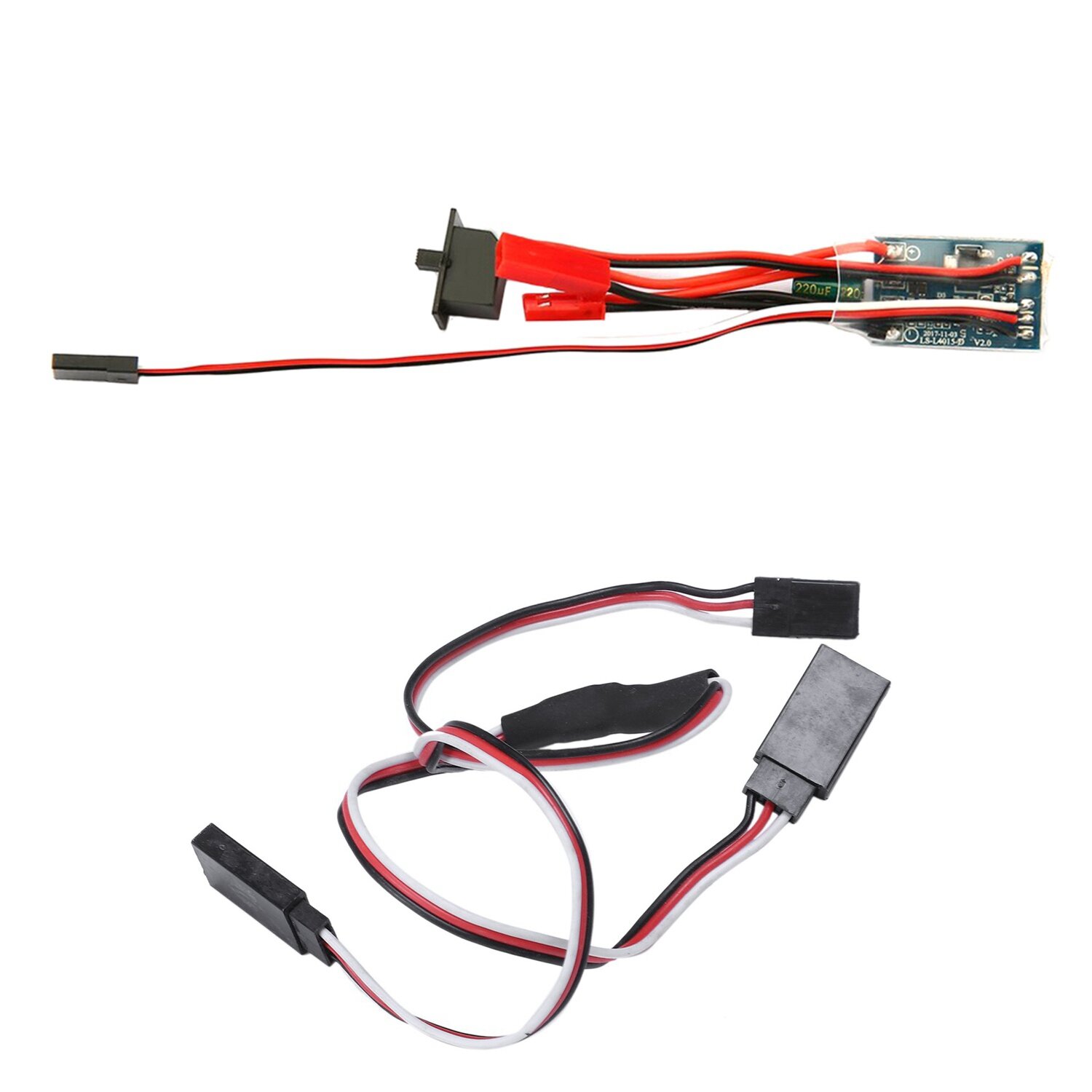 3-контактный удлинительный кабель Y-сервопривода с разъемом «папа-мама» для дистанционного управления (300 мм) и синтетический 30A мини-щеточный электронный регулятор скорости ESC для радиоуправляемой машины