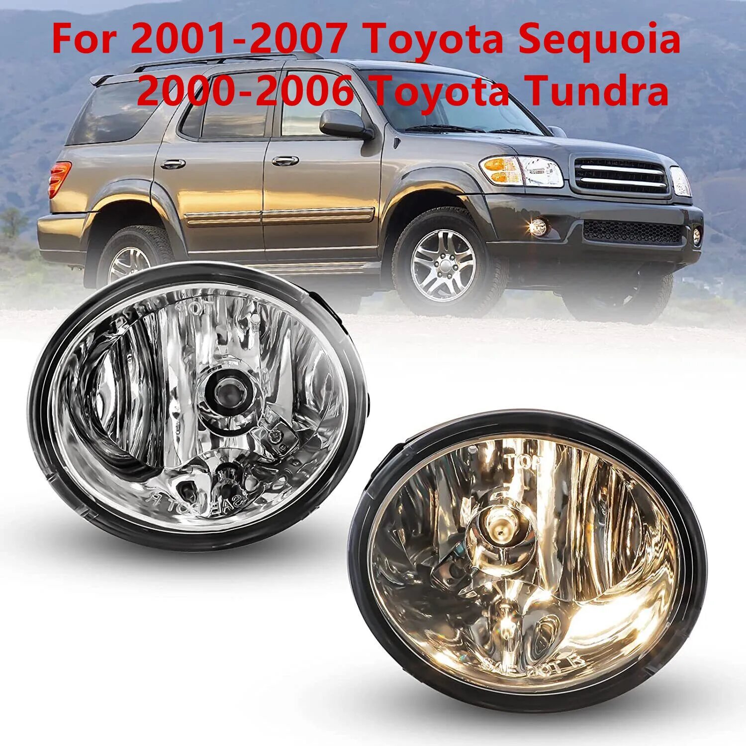 Чехол для Toyota Sequoia противотумансветильник ры 2001 2002 2003 2004 2005 2006 2007 Галогенные Противотуманные фары HB4 12 в 51 Вт с комплектом проводки и переключателем