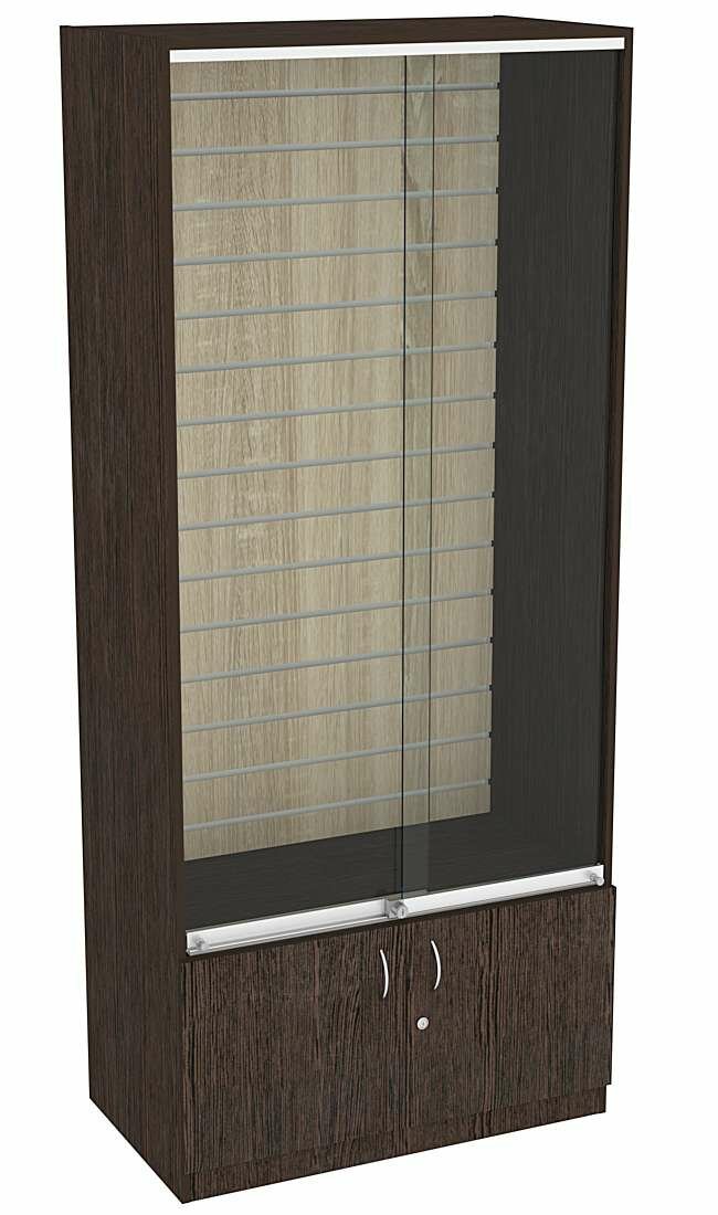 Витрина закрытая сэсп с экономпанелью и замками из хрома №1-500 (закрытая), Дуб Венге
