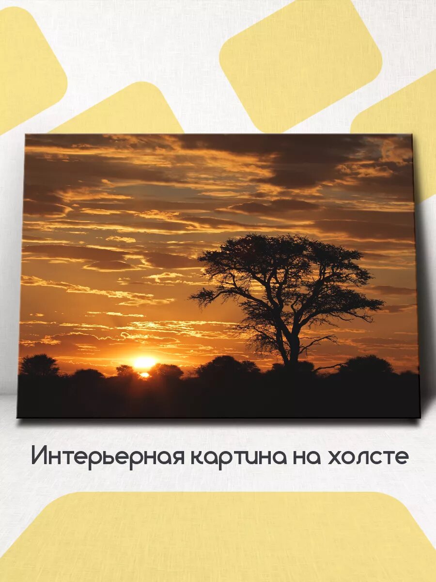 Картина на стену Африканский пейзаж, саванна 60x45 см