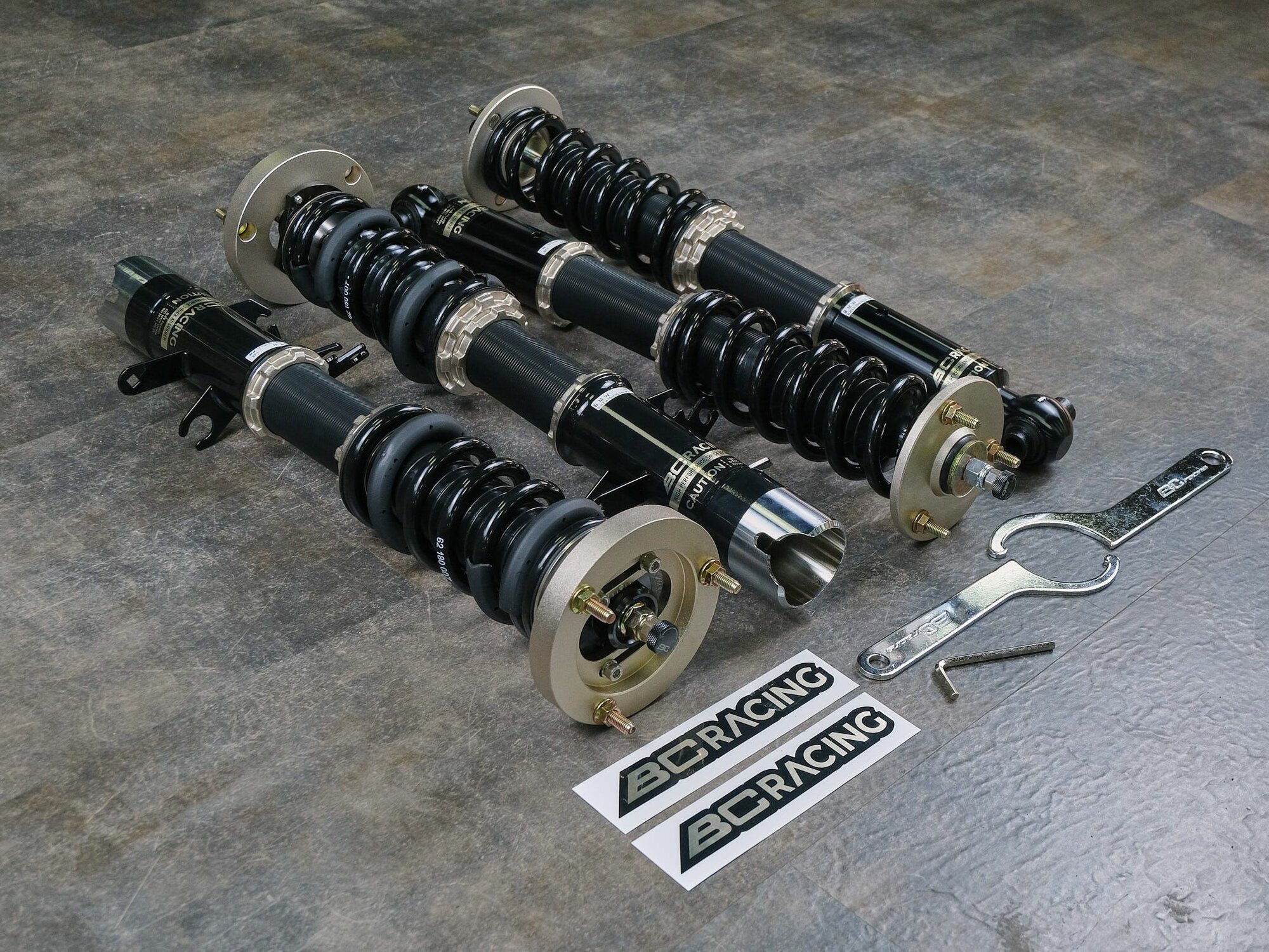 Комплект винтовой подвески (койловеров) BC Racing серия BR тип RA с регулировками высоты (фултап), жесткости, развала BMW 5 Серия (55 мм) E34 (Сварка), 1989-1996, I-28BRRA
