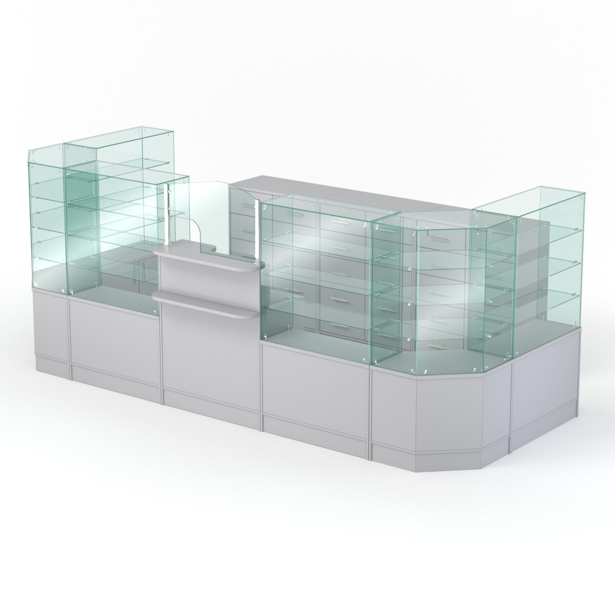 Комплект мебели для Аптек №4, Серый. Производитель товара - компания Westcom.