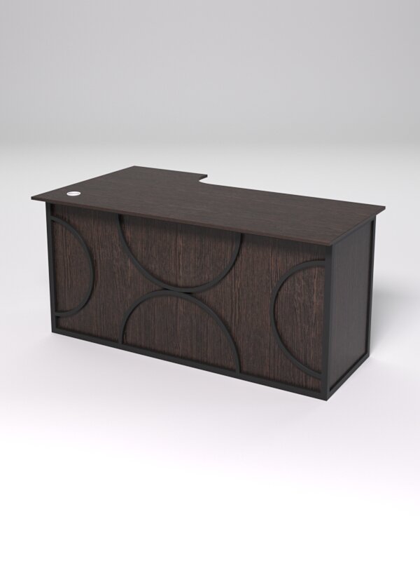 Стол эргономичный офисный СЭ-18А (правосторонний) "стронг" в стиле лофт декор №1, Дуб Венге