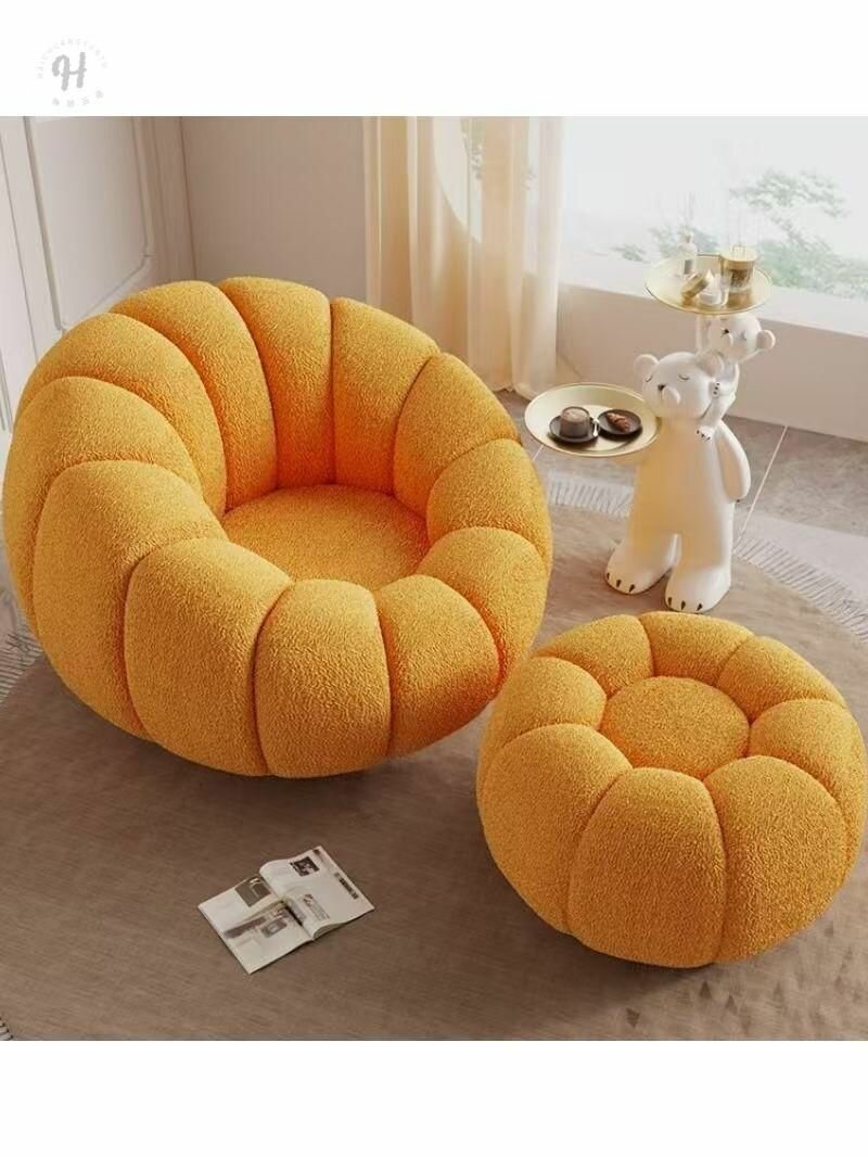 Кресло мягкое для отдыха дома, в гостиную, детское, искусственный эко мех, овчина, барашек кресло