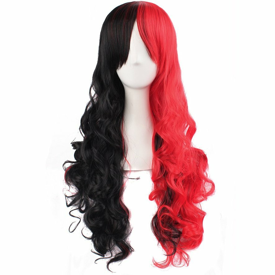 Европейский и американский аниме парик для косплея парик из высокотемпературного шелка подходит для любой формы лица парик для косплея черный + красный