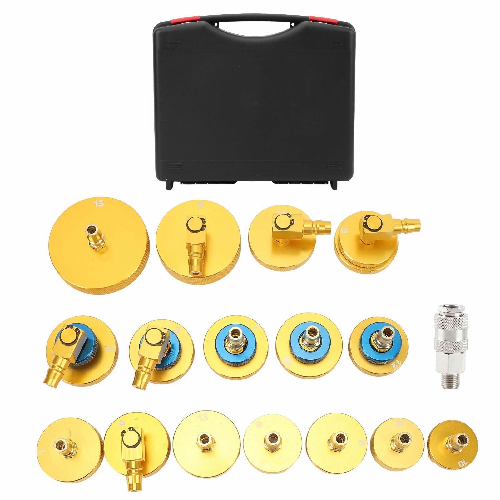 17 алюминиевых адаптеров для прокачки тормозов большинства авто