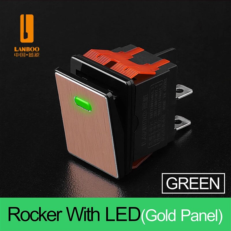 LANBOO 2822series Кулисный переключатель вкл-выкл 2-позиционный 4-контактный Электрооборудование со светодиодным переключателем 16А 250 В переменного тока