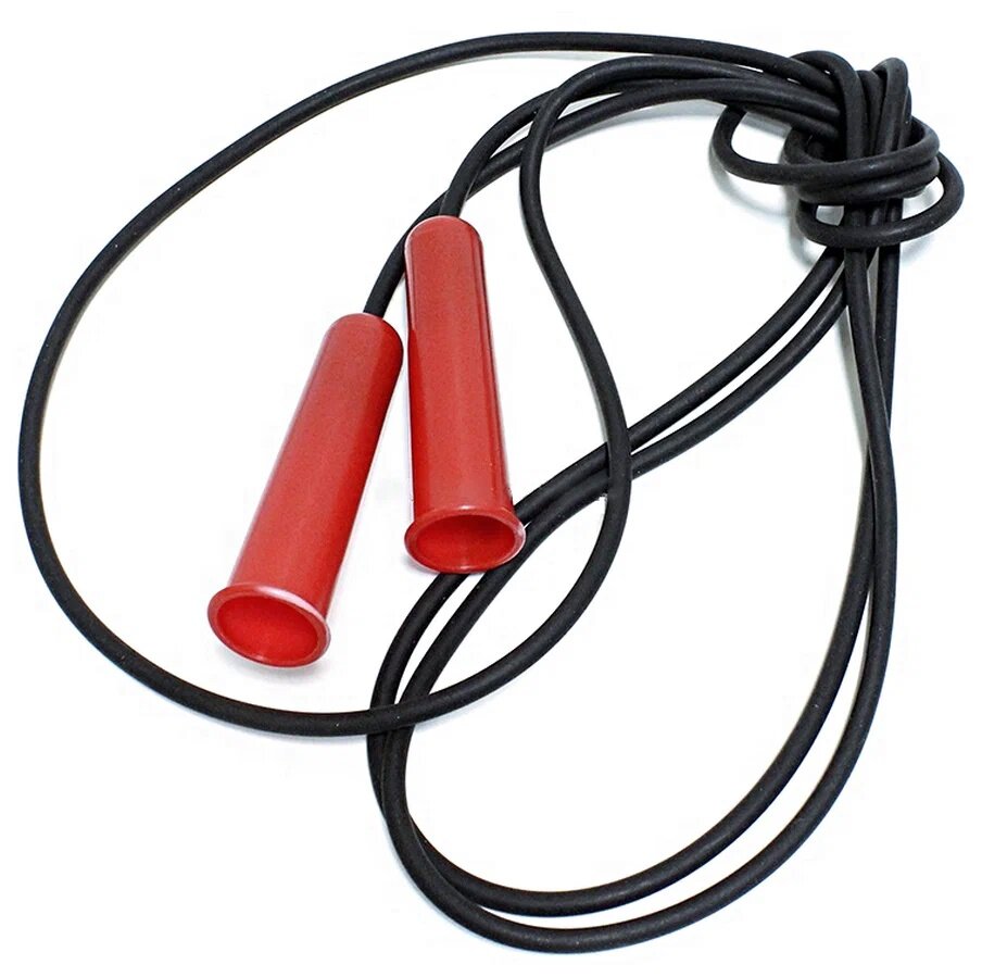 Скакалка резиновая черная диаметр 5 мм. 2,85 м. ALPHA CAPRICE гимнастическая