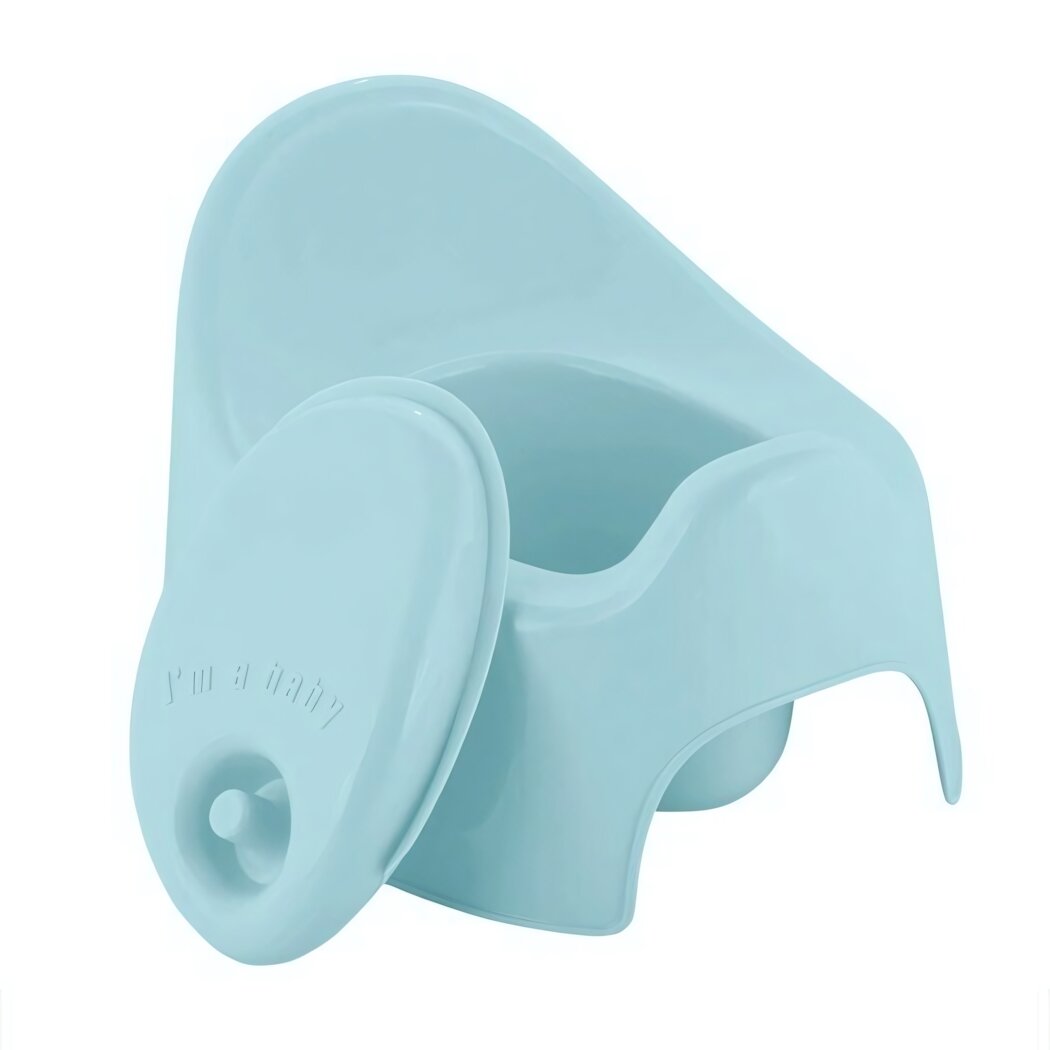 Горшок детский «Follow Me» с крышкой, анатомическая форма, защита от брызг, голубое облачко