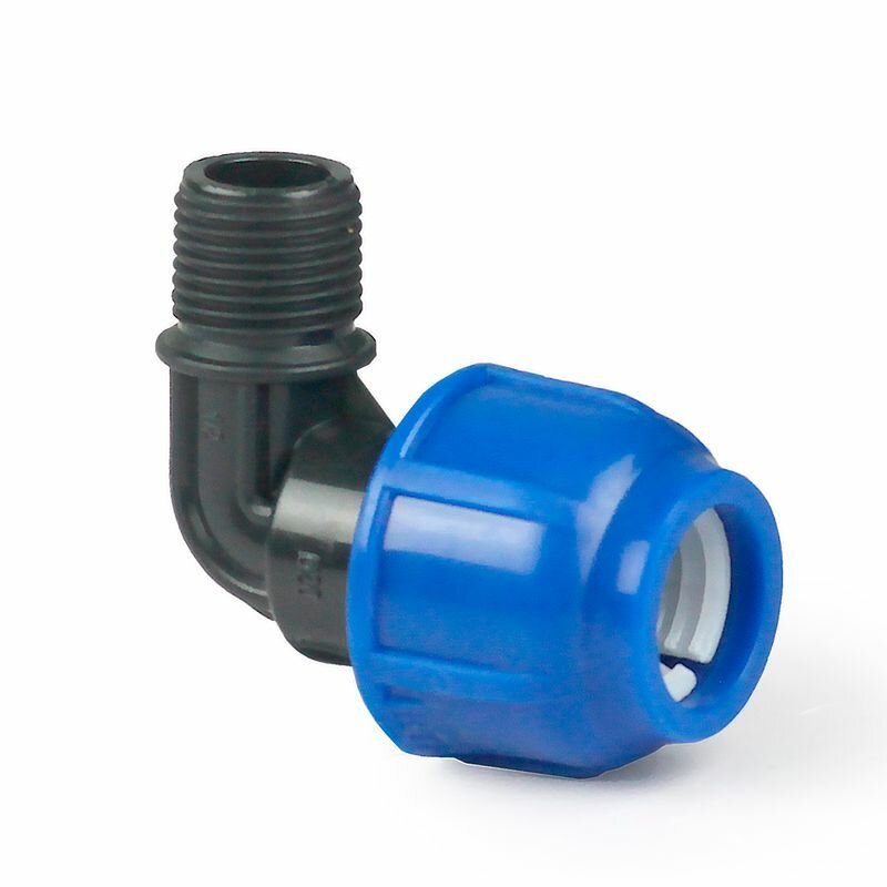 Отвод компрессионный переходной 32мм 1" наружная резьба ПНД 77634