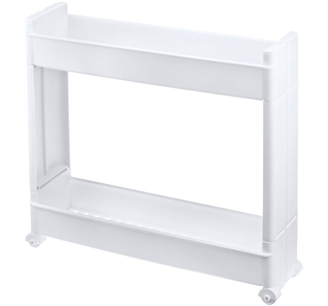 Стойка на колесах 2 секции М2723, белая, компактная и вместительная для хранения