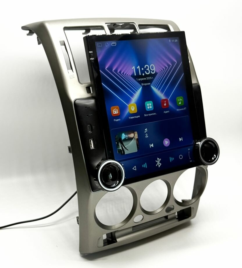 Большая магнитола Tesla Drive One 4/64 с крутилками Hyundai Getz 2002-2011