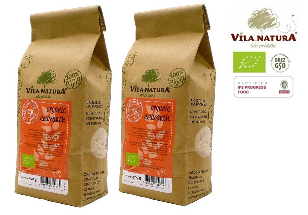 Семена амаранта био Vila Natura Словения 2х500г