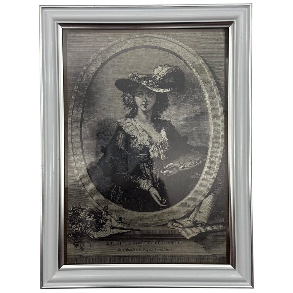 Гравюра "Элизабет Виже-Лебрен" на стали, 15*20 см, 1950-1960 гг, Европа