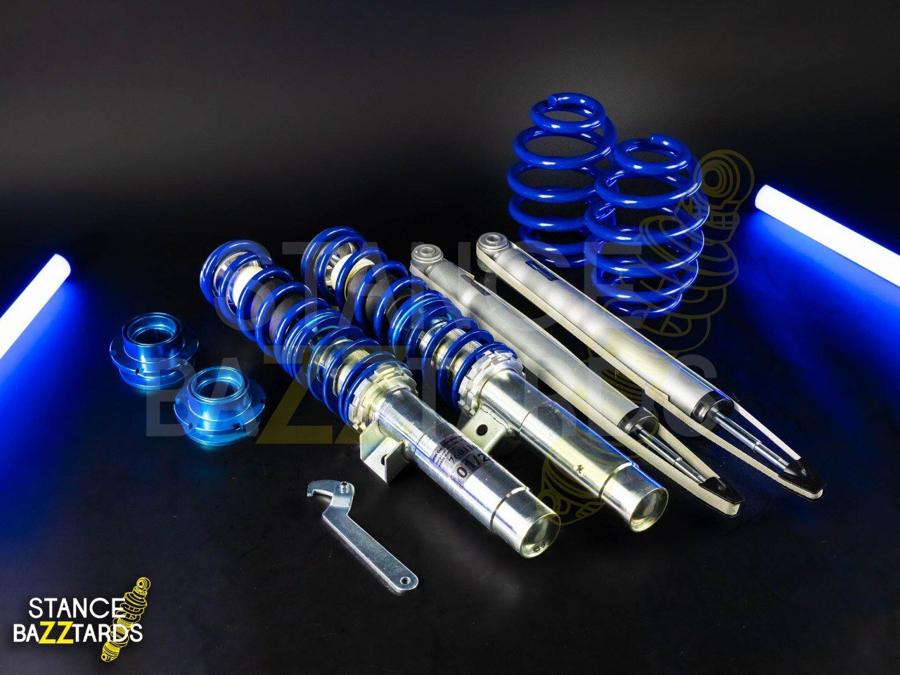 Комплект винтовой подвески койловеров JOM Blueline BMW 3 Серия E46 4+6 цил, вкл Touring (1998-2005) (использовать укороченные стойки стабилизатора) с регулировкой высоты, 741015