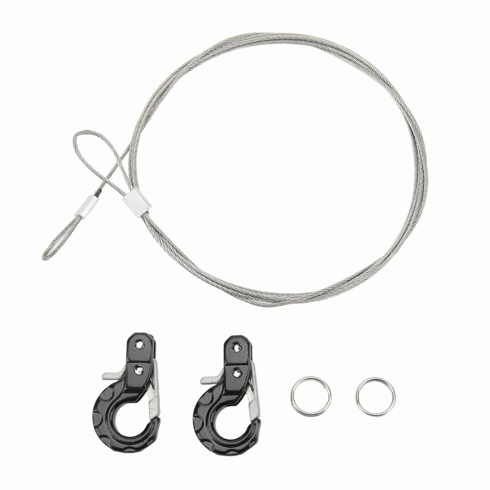 2 шт. RC металлический крюк для прицепа из алюминиевого сплава стальной трос легкий компактный RC цепной крюк для SCX10 D90 TRX4 черный