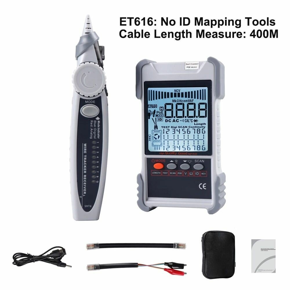 TOOLTOP ET616 Ручной портативный кабельный тестер с ЖК-дисплеем Аналого Цифровой