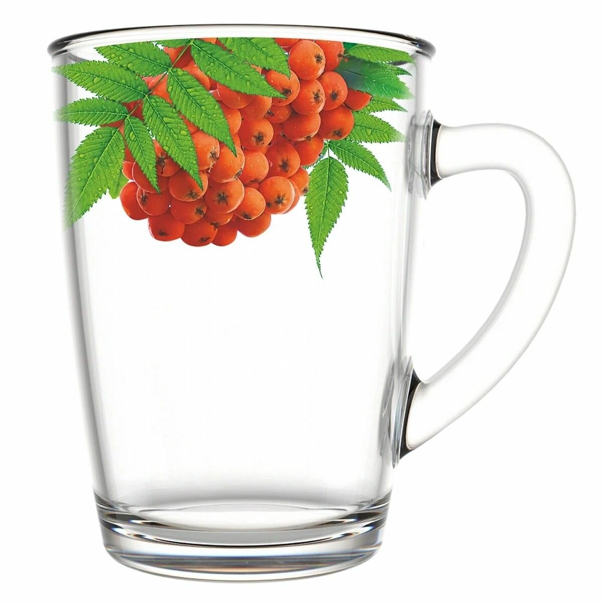 Кружка Гусь-хрустальный стеклянная, 300 мл, Живая природа Рябинка