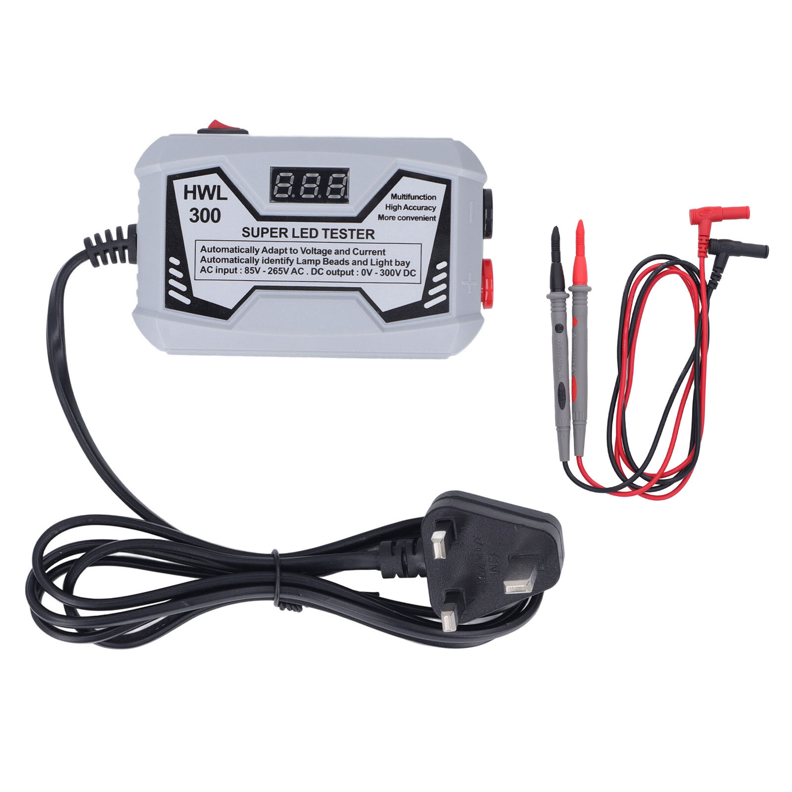 Суперсветодиодный тестер, светодиодная лента, лампа для проверки и ремонта подсветки телевизора, серый, 85-265 В, вилка для Великобритании.