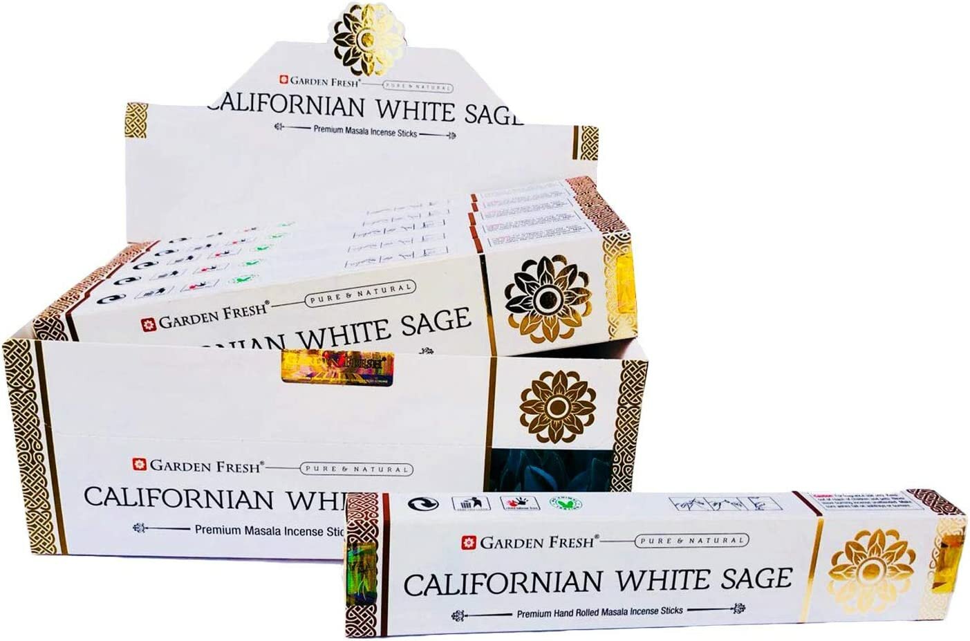 Калифорнийский белый шалфей Гарден Фреш аромапалочки, благовония Californian White Sage Garden Fresh, 2 кор. по 15 шт.