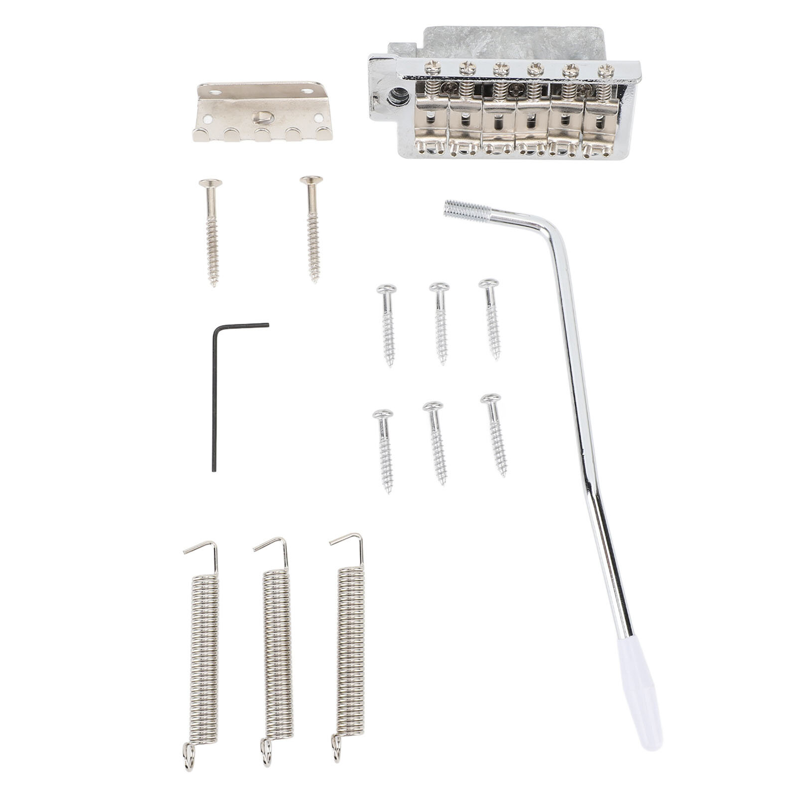 Тремоло-бридж 52,5 мм с планкой из цинкового сплава, замена для винтажных электрогитар Fender Strat Style, серебристый.