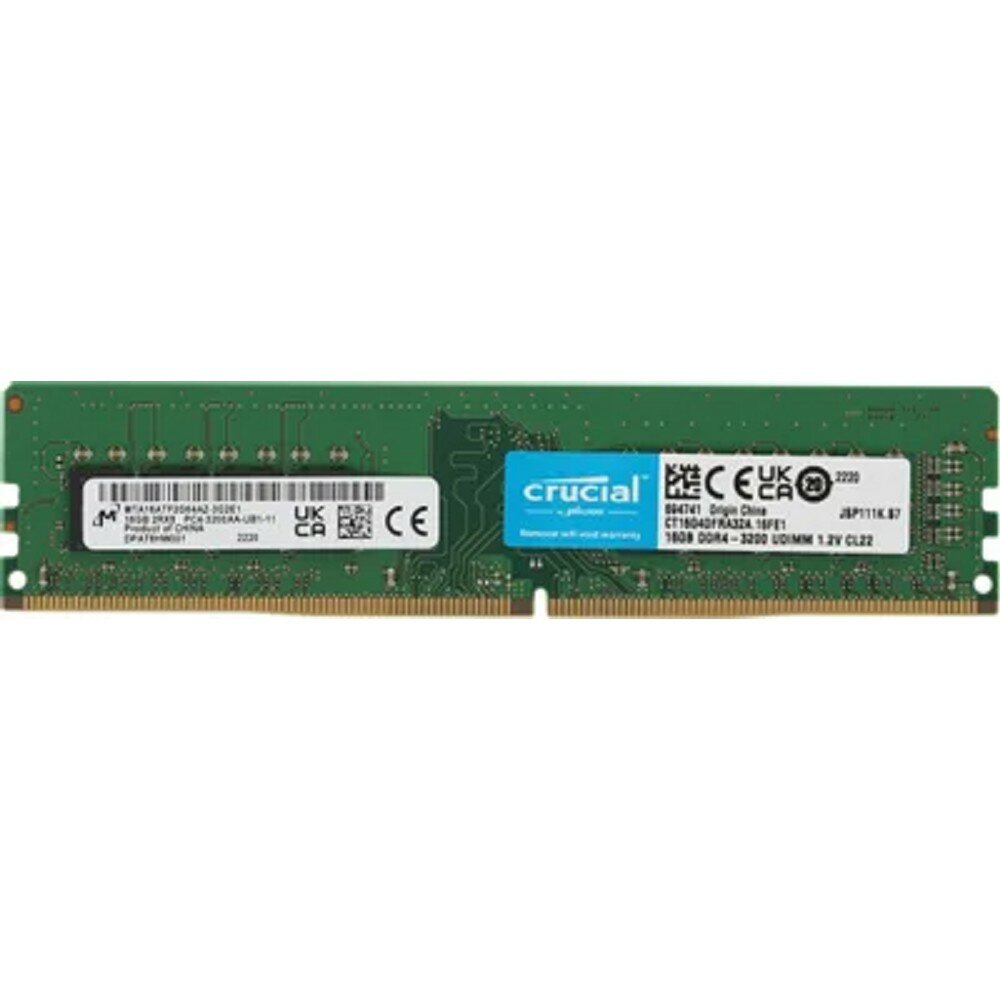 Оперативная память DDR4 Crucial DIMM 1x16Гб, 25600МБ/с 3200 МГц